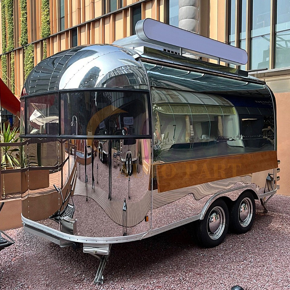 Curved Stainless Steel Customized Enclosed Mobile Concession Food ...