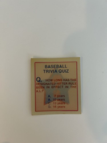 1986 Sportflics #104 Baseball Trivia Quiz Trivia Cards | eBay