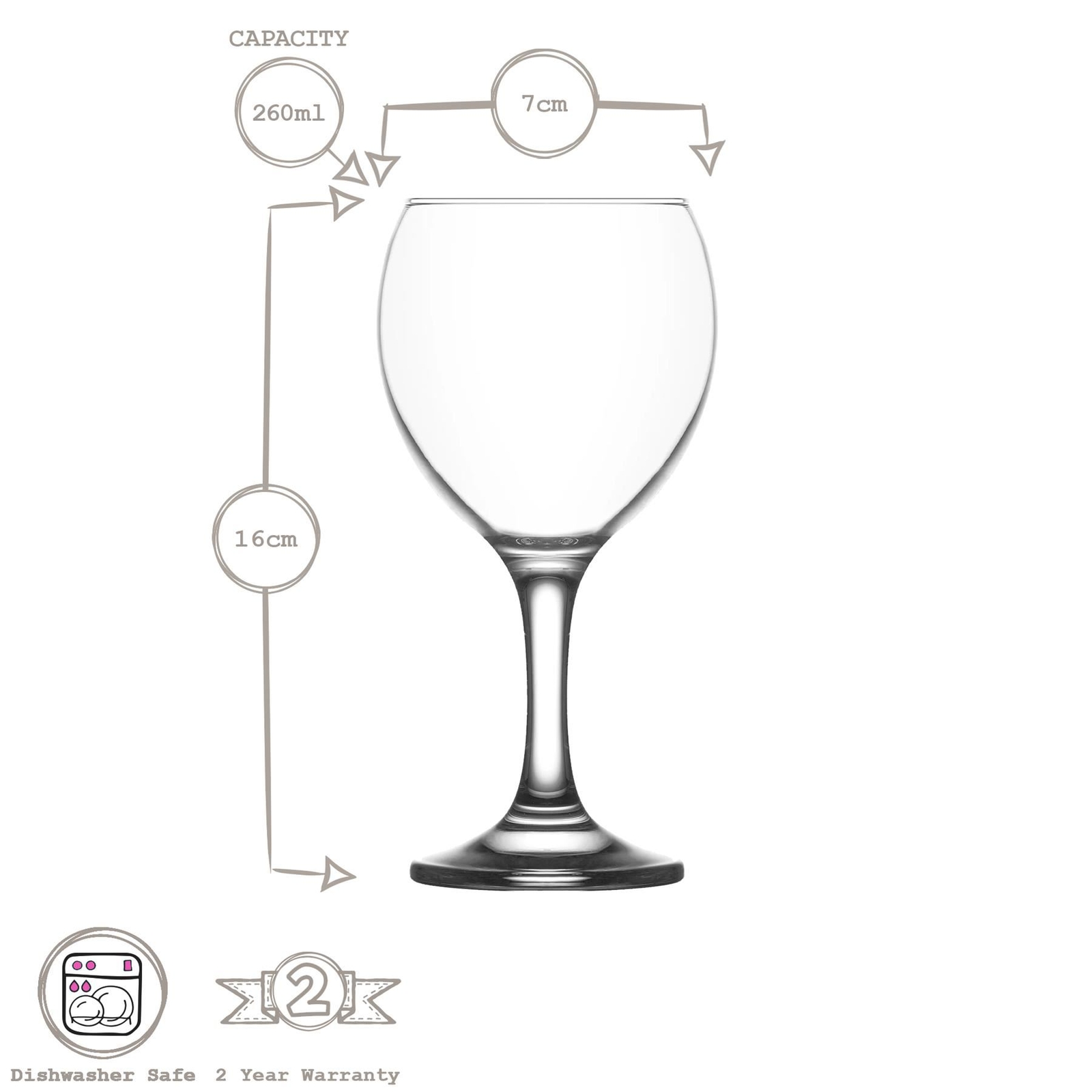 12x LAV 260ml Misket Red Wine Glasses Party Cocktail Drinking Glass ...
