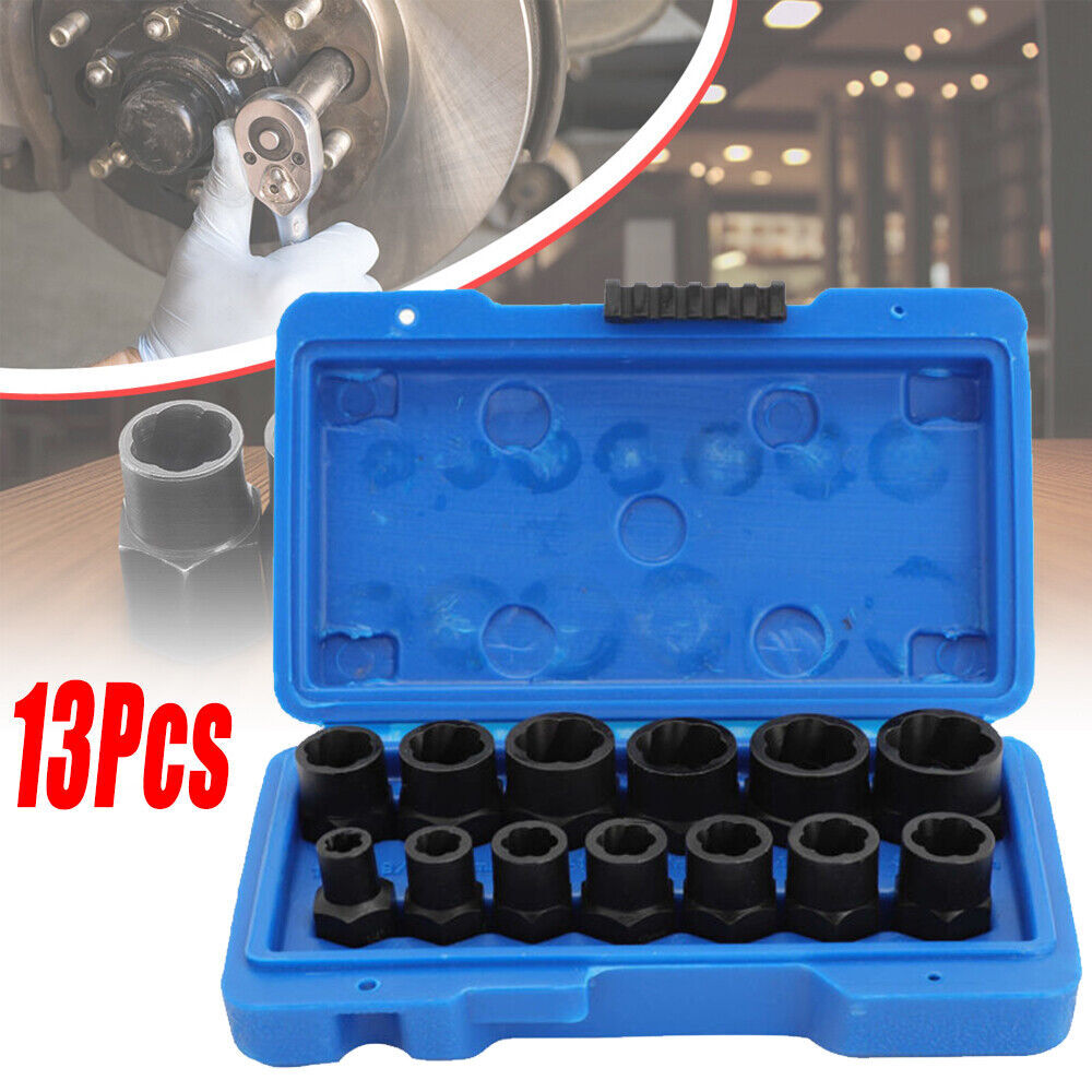 13Pcs Damaged Nut Rounded Bolt Remover Stud Extractor Socket Set ...
