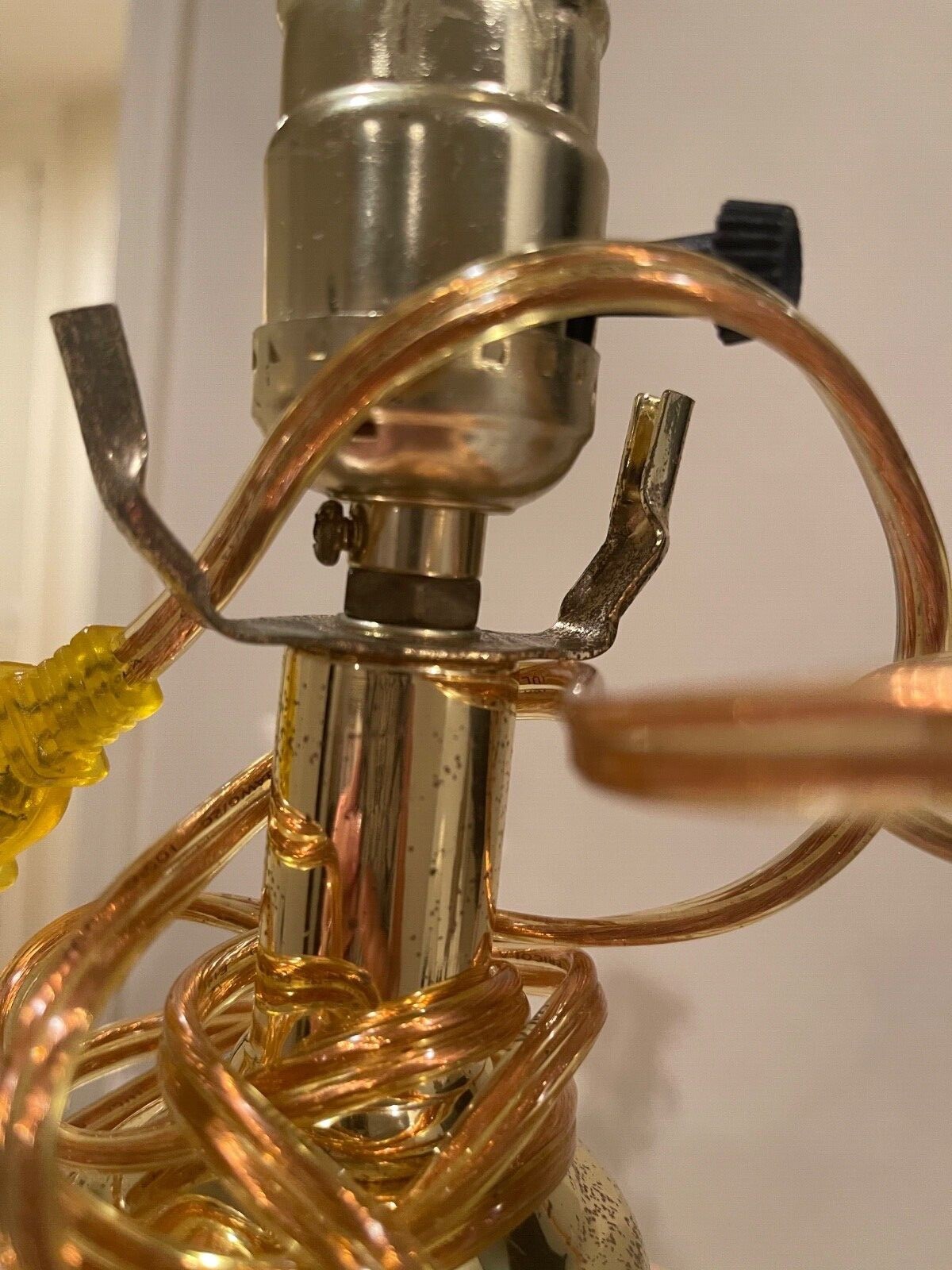 Anthony California Inc. Large Beautiful Oak Table Lamp with etched ...