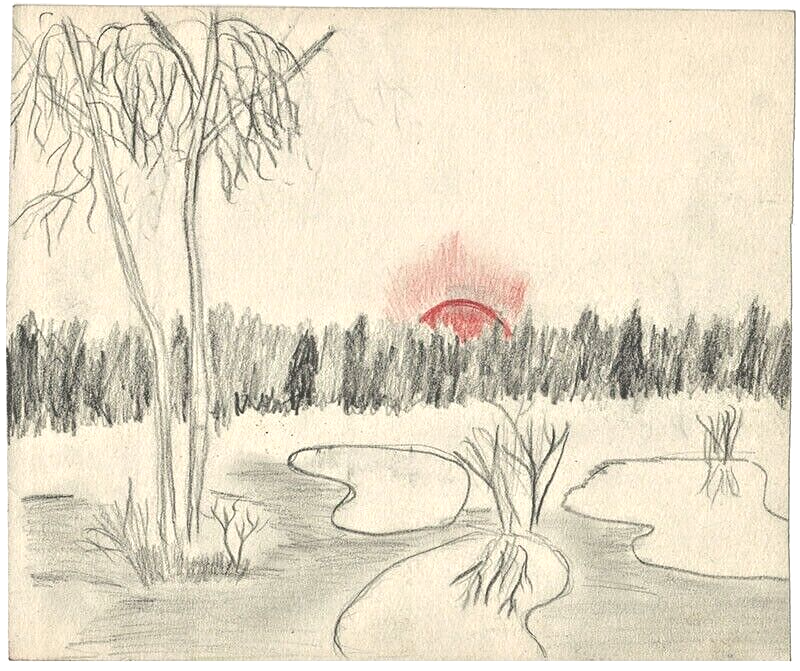 Sunrise Drawing Pearly Sunrise, Painting By Anna Shabalova | ArtMajeur