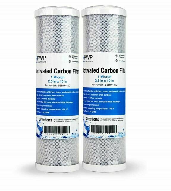Pro Water Parts Activated Carbon CTO Water Filter - 1 Micron, 2 pack (2 ...