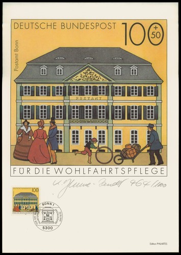 ART-EDITION 1991 BUND 1567 POSTAMT BONN ESStpl. "BONN" HANDSIGNIERT ...