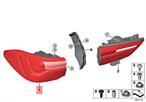 Original BMW F39 X2 16d 18dX 18i rear light side panel right ...