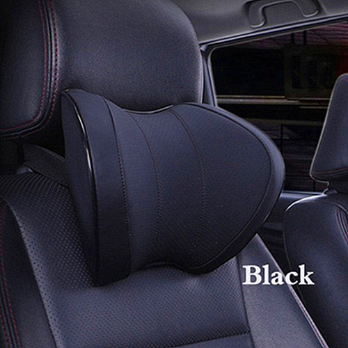 Car Headrest Seat Neck Pillow PU Leather Memory Foam Head Support ...
