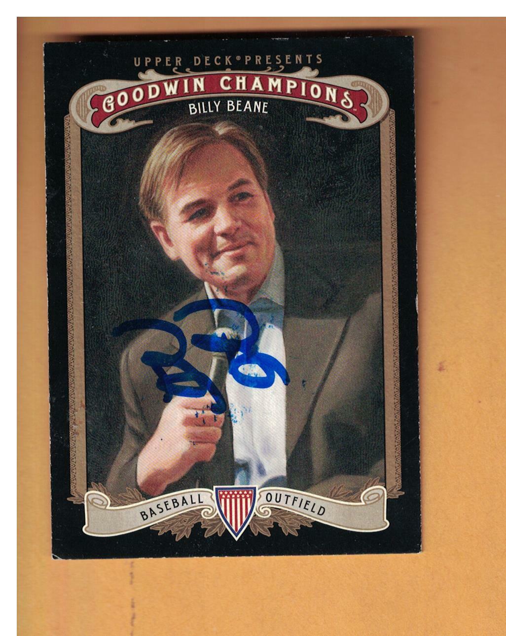 BILLY BEANE AUTOGRAPHED 2012 Upper Deck Goodwin Champions Signed Card ...