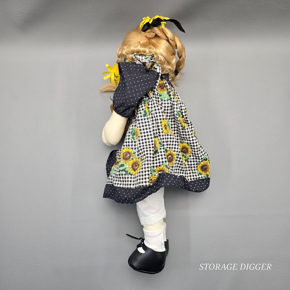 Vintage Delton Products Collectable Girl With Flower Pot Cloth Doll ...