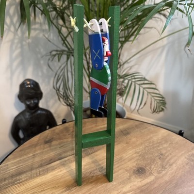 Vintage Wooden Climbing Acrobat Toy – Folk Art Trapeze Figure Working ...