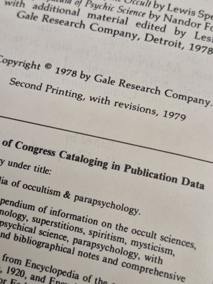 Encyclopedia Of Occultism & Parapsychology 1979 2 Volume Set Gale ...