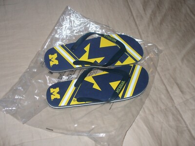 UNISEX Michigan Woverines Official NCAA Thong Sandals 10.25"L X 3.75"W ...