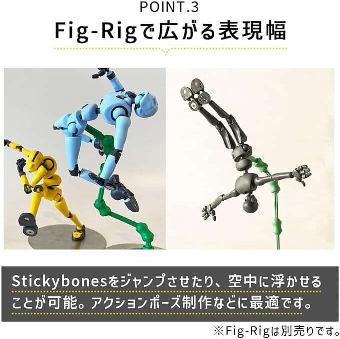 Stickybones Action Figure Equipped with Art Figure Sticky Bones (Blue ...