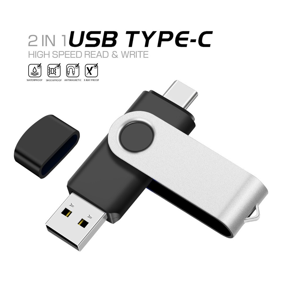 Type-C USB TO C 2 in 1 Flash Pen Thumb Drive Memory Stick Android/PC ...