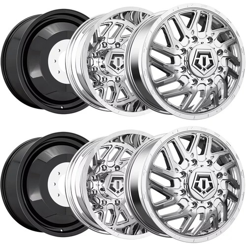 (Set-6) TIS 544c Dually 20x8.25 8x200 -198mm Chrome wheels rims 20 Inch ...