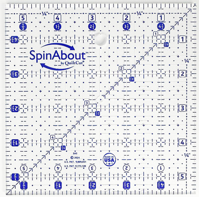 Quilting Ruler "Spin About" by Quiltcut 5.5" square quilting ruler NEW ...