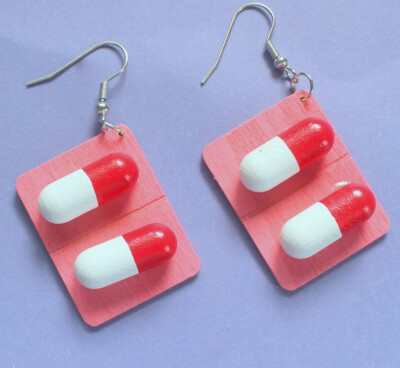 Pill earrings,medicine earrings,drug earrings,doctor earrings,capsule ...