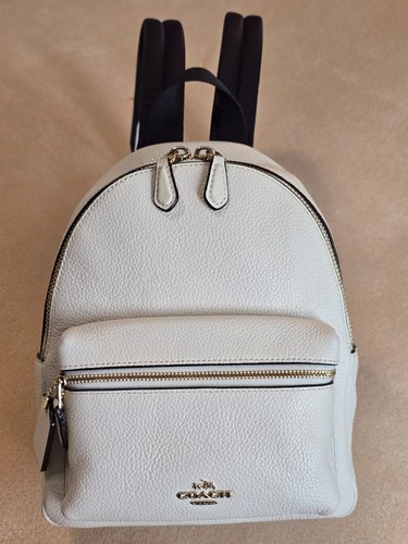 Coach Mini Charlie Backpack Cream Pebble Leather | eBay