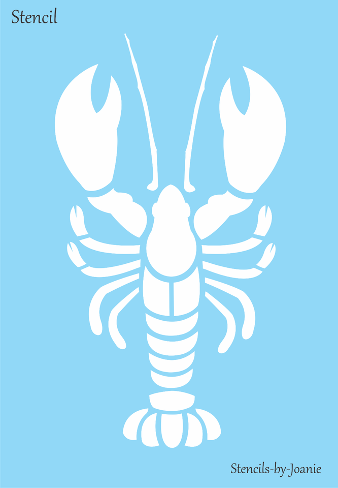 Lobster Stencil Seafood Crab Claw Tail Ocean Fish DIY Template Craft ...