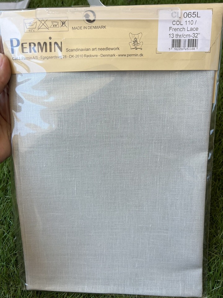 Wichelt Permin PREMIUM LINEN FABRIC 32 Ct Cross Stitch 18 x 27 FRENCH ...