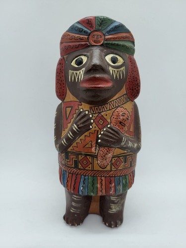 Antique Nazca Terra Cotta Figure Hand painted 6 3/4 in Tall | eBay