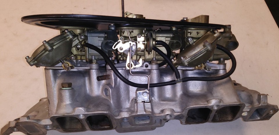 1967 Corvette Tri-Power L71 Aluminum Intake Carburetors Filter Complete ...