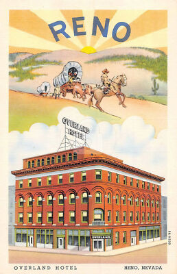 Reno Nevada Overland Hotel Linen Postcard Copy | eBay