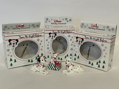 Disney 101 Dalmatians Pongo, Perdita and Puppy Ornament Set Original ...