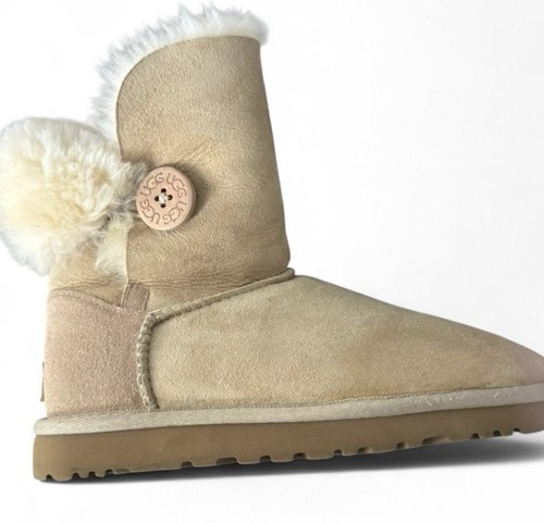 UGG Winter Bailey Button Boots in Sand Never Used Size 5 | eBay