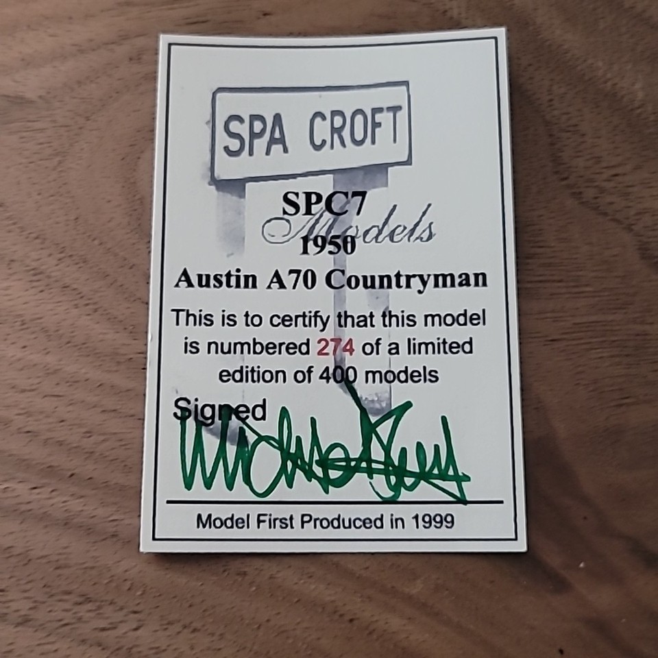 Spa Croft Models 1/43 Scale SPC7 1950 Austin A70 Countryman Woodie ...