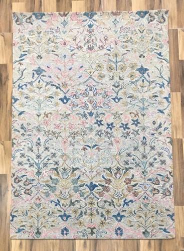 Hand-Tufted Wool Area Rug 8x5 ft – Floral Vintage Style Carpet, Soft ...