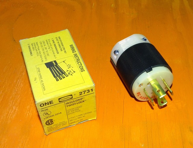 Hubbell Twist Lock Plug HBL2731 30 Amp 480 VAC 3 Phase for sale online ...