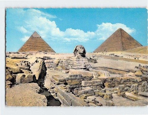 Postcard Pyramids & Great Sphinx of Giza Egypt | eBay