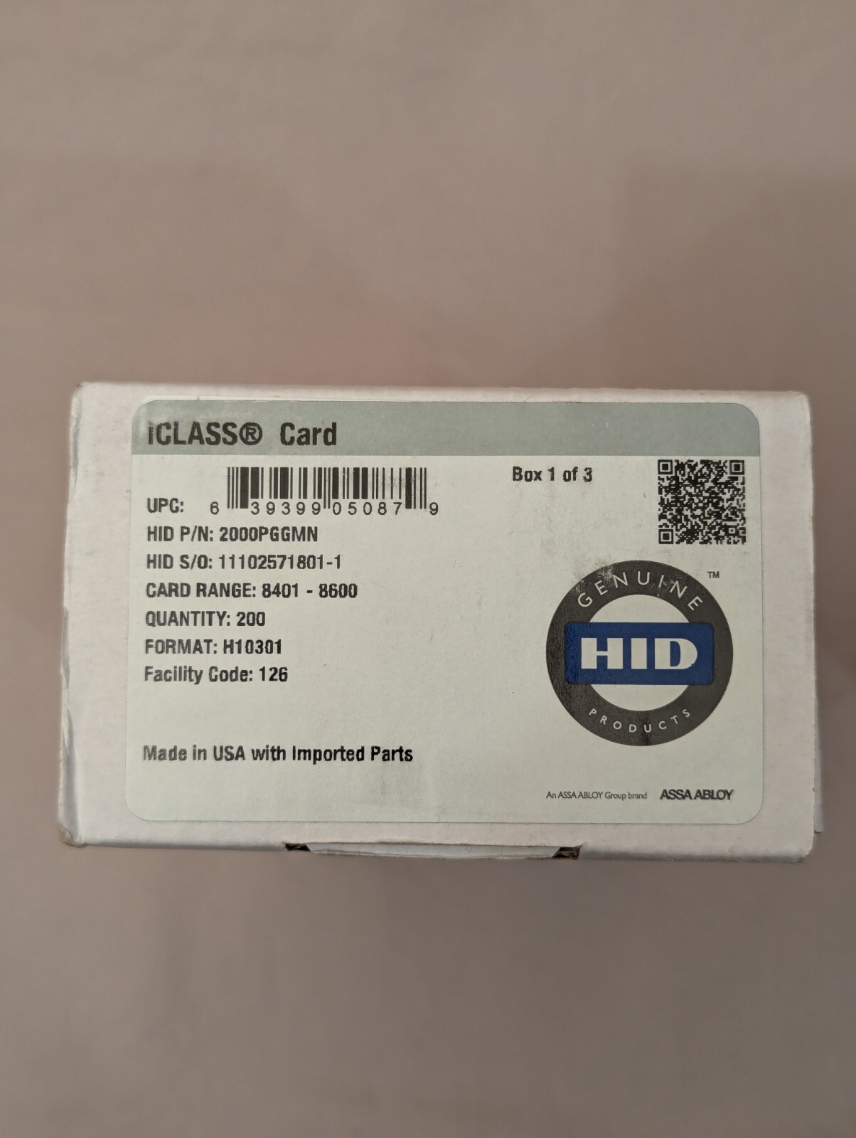 HID iCLASS Cards - 2000PGGMN - New in Box - Qty. 200 | eBay