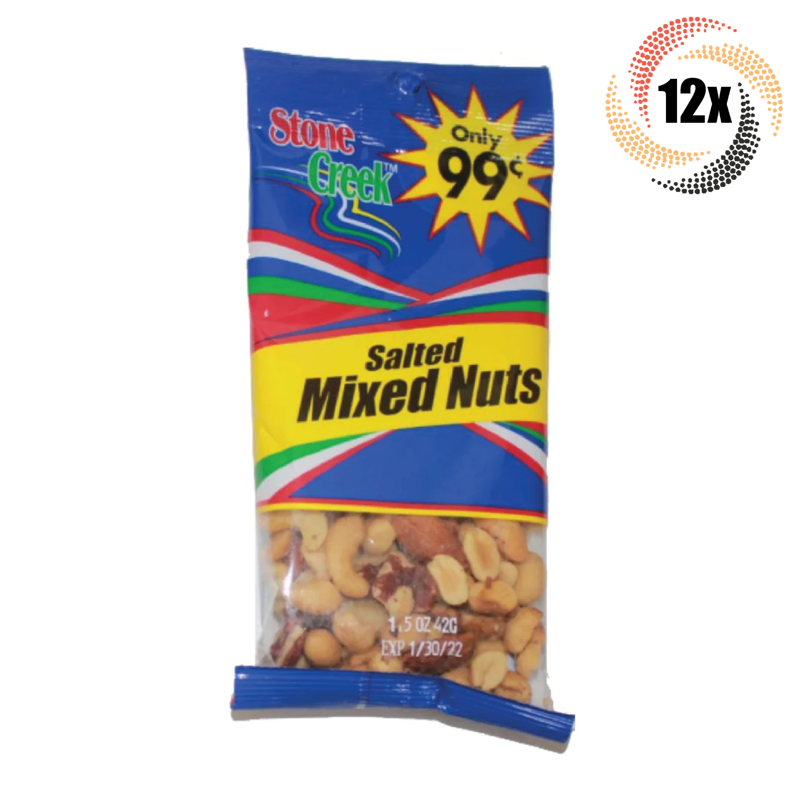 12x Bags Stone Creek High Quality Salted Mixed Nuts | 3oz | Fast ...