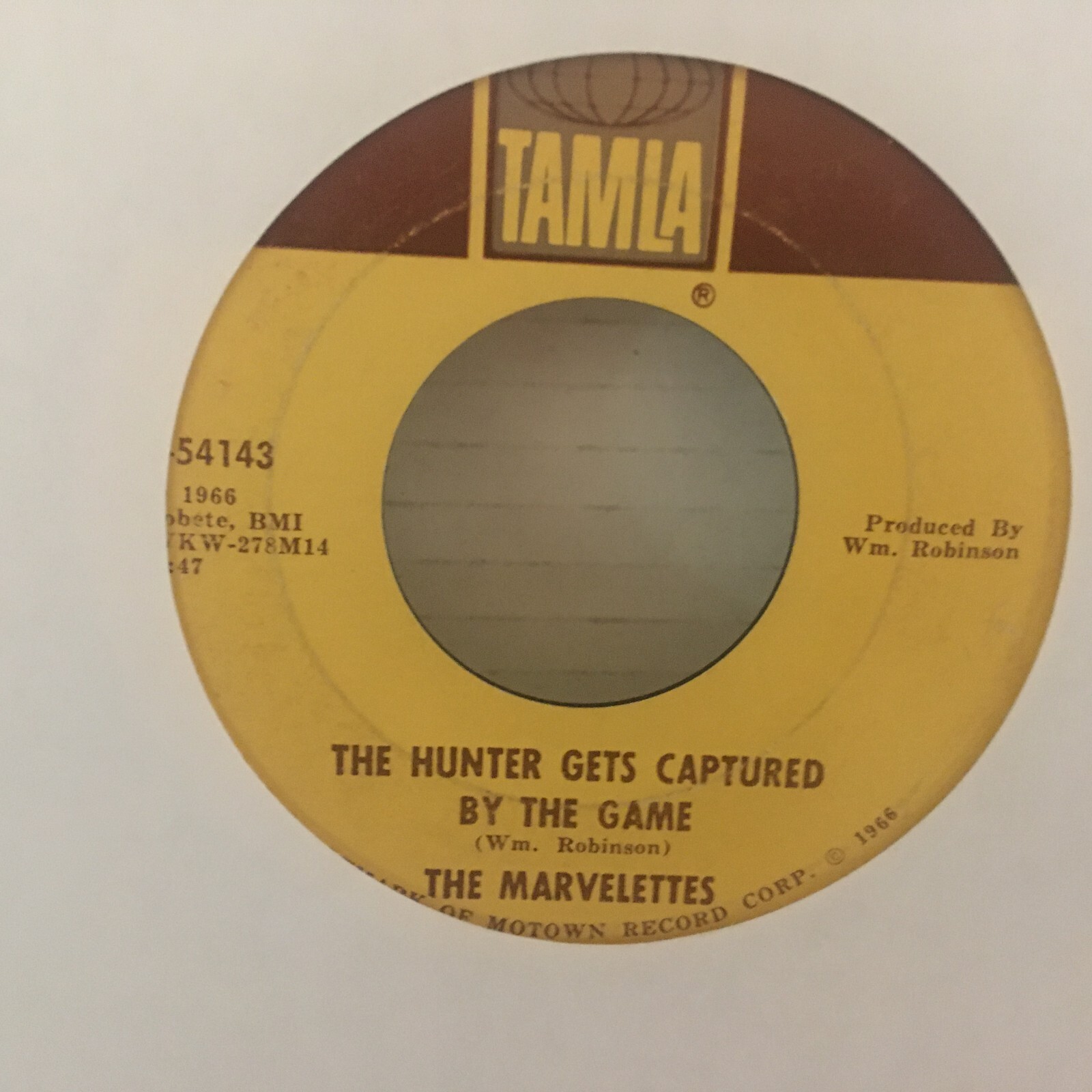 THE MARVELETTES 7" VINYL SINGLE , THE HUNTER GETS CAPTURED BY THE GAME ...