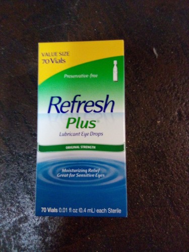 REFRESH PLUS LUBRICANT EYE DROPS MOISTURIZING RELIEF 70 VIALS EXP.5/25 ...