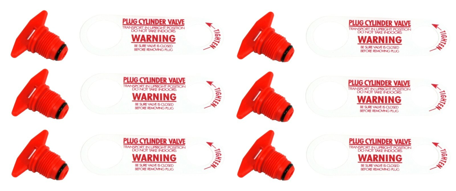 Propane Tank P.O.L. Plastic Plug POL Cap Safety Strap Red LPG Leak Stop ...
