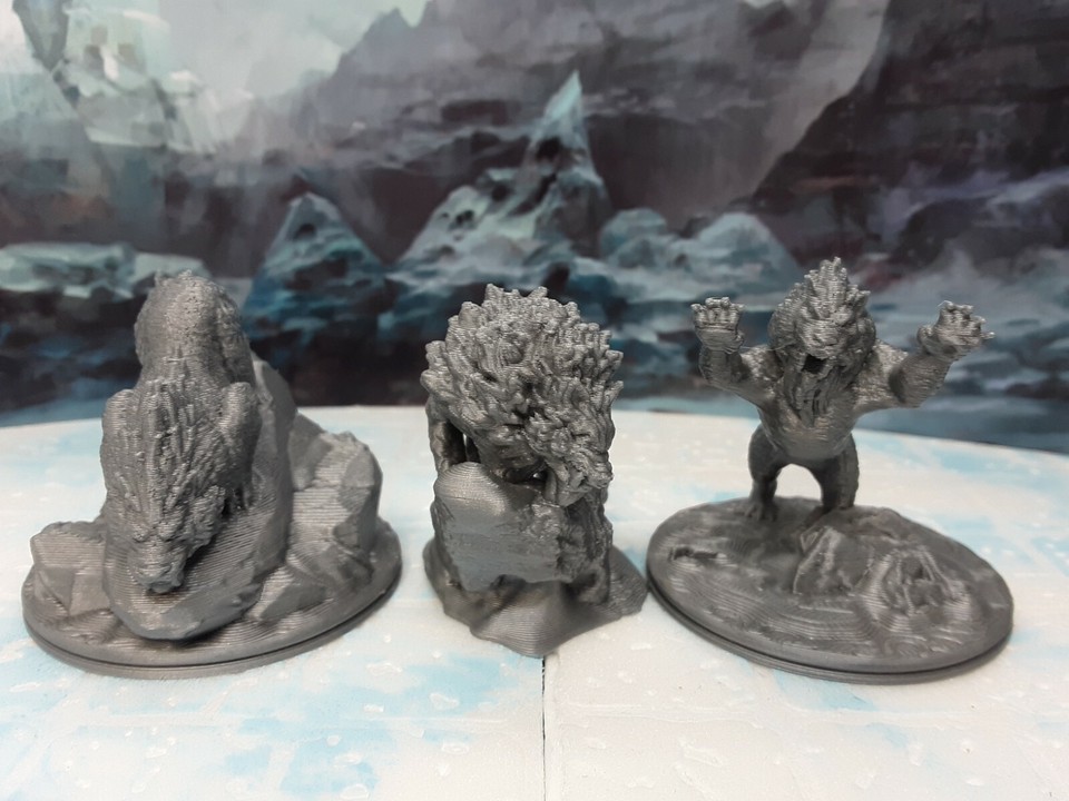 3 Piece Dire Wolf Saber Tooth Tiger Miniatures Mini Figure Dungeons ...