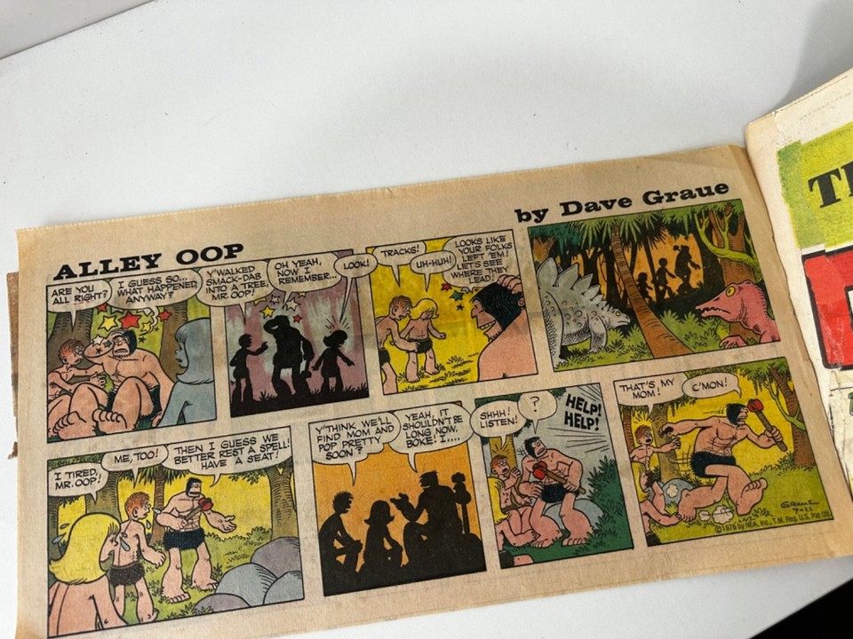Lot of 200+ ALLEY OOP Dave Graue Sunday Newspaper Comic Strips 1976 ...