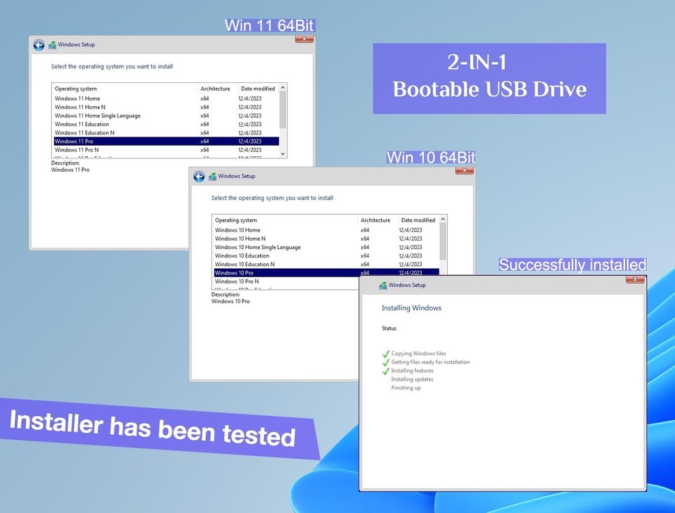 32GB - Bootable Windows 10&11, USB Driver 3.2Gen for Reinstall Windows ...