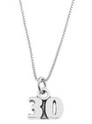 Sterling Silver Small Number 30 Thirty Charm with Box Chain Necklace | eBay
