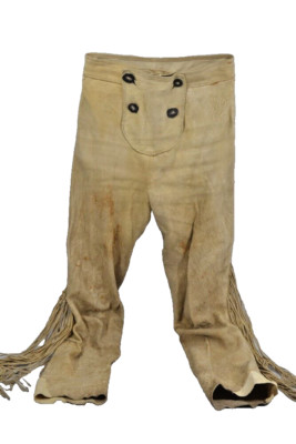 antique native american suede drop front pants indian war mountain man ...