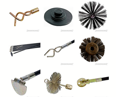 DRAIN ROD CHIMNEY DRAIN BRUSH RODS SET FLUE WORM SCREW PLUNGER DROP ...