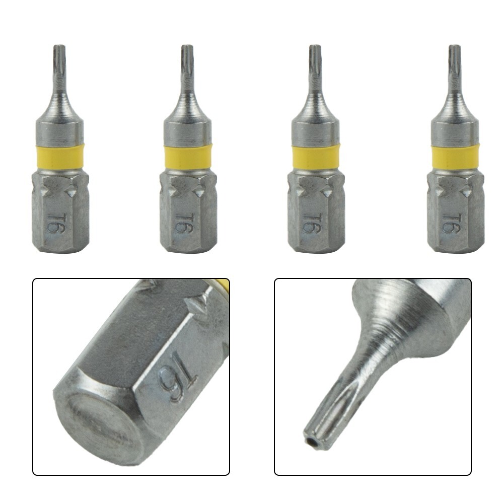 Magnetic Hex Head Screwdriver Bit Set of 4 T6T40 1/4 Hex Shank 25mm ...