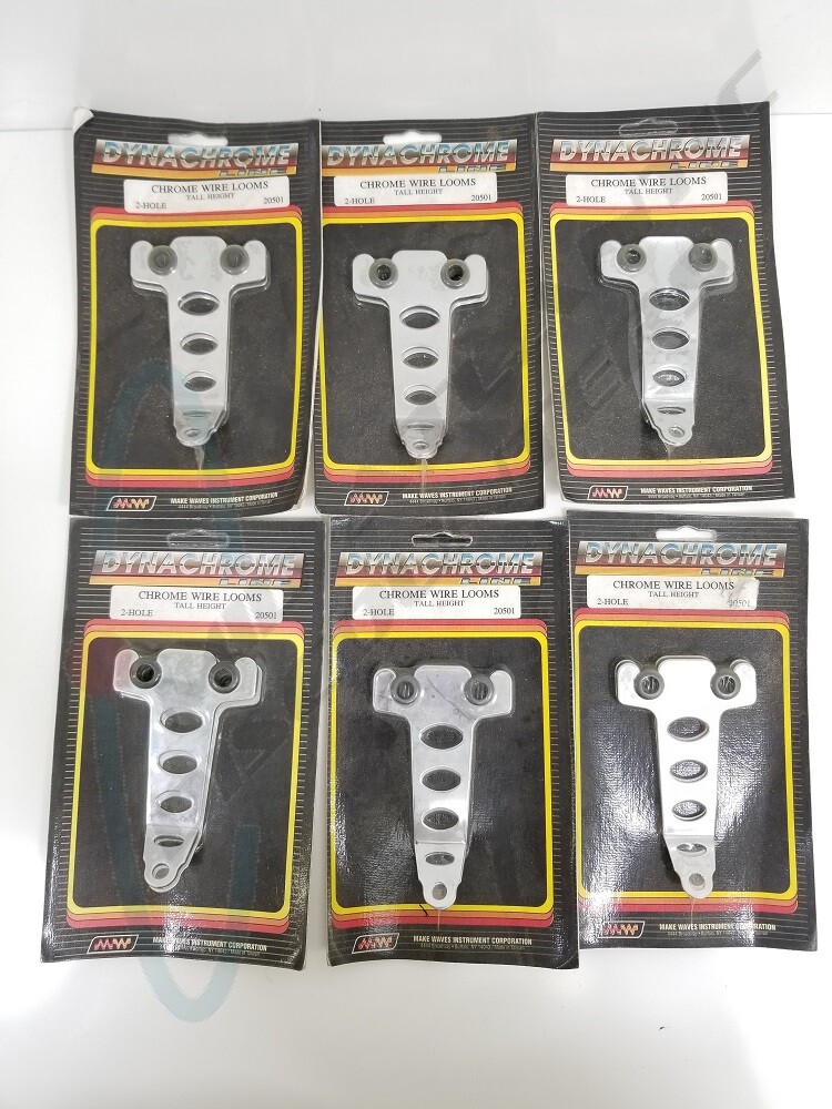 6 NOS Make Waves Dynachrome 2 Hole Chrome Wire Looms Tall Height 20501 ...