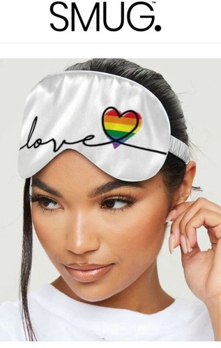 SMUG Pride Satin Eye Mask Brand New In Packaging With Rainbow and Heart ...