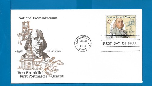 Scott 2779 Ben Franklin - First Postmaster Juk 30, 1993 ARTMASTER FDC ...
