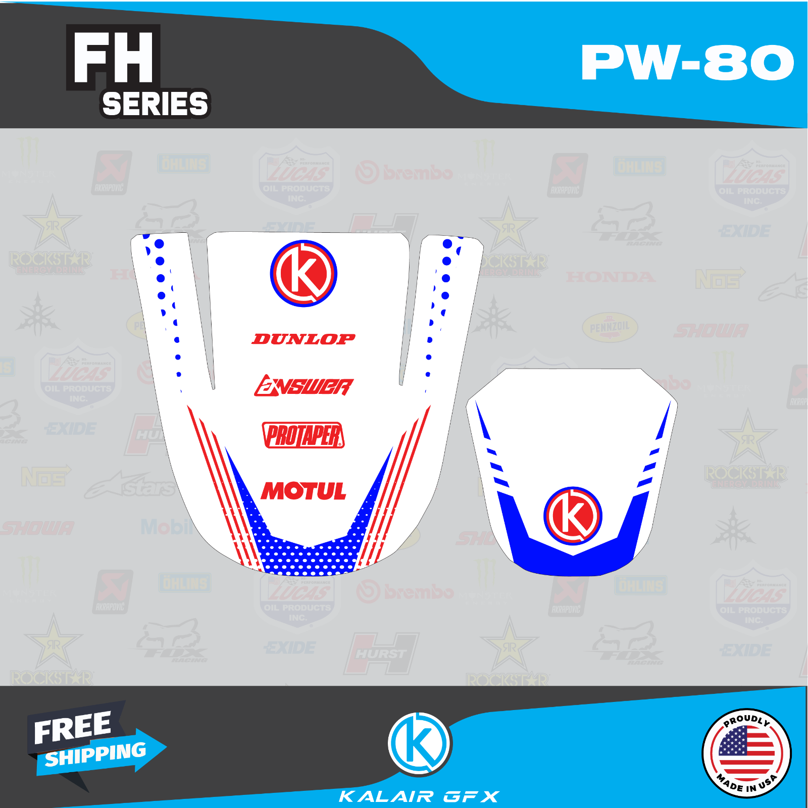 Graphics Kit for Yamaha PW80 (1990-2023) PW-80 PW 80 FH Series - White ...