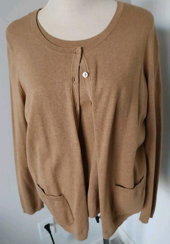 Talbots Women’s Sweater Set 2 Piece Tan Color Sz 1X Pima Cotton | eBay