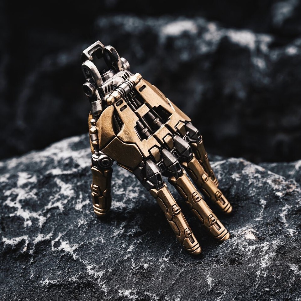 Mechanical Hand Pendant. Movable Metal Fingers. Cyberpunk Jewelry ...